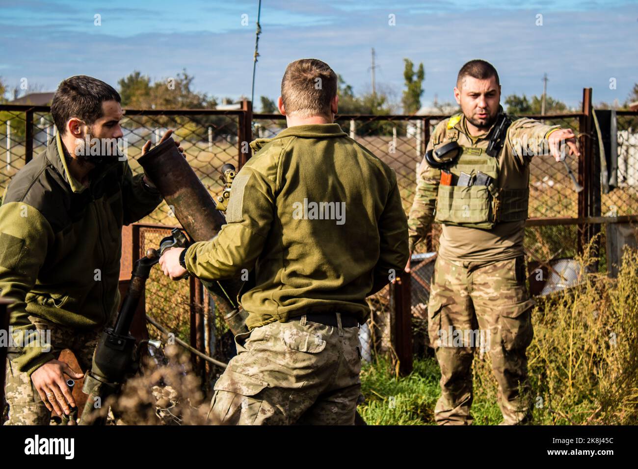 Ukrainian army infantry soldiers on the front line, they specialize in ...
