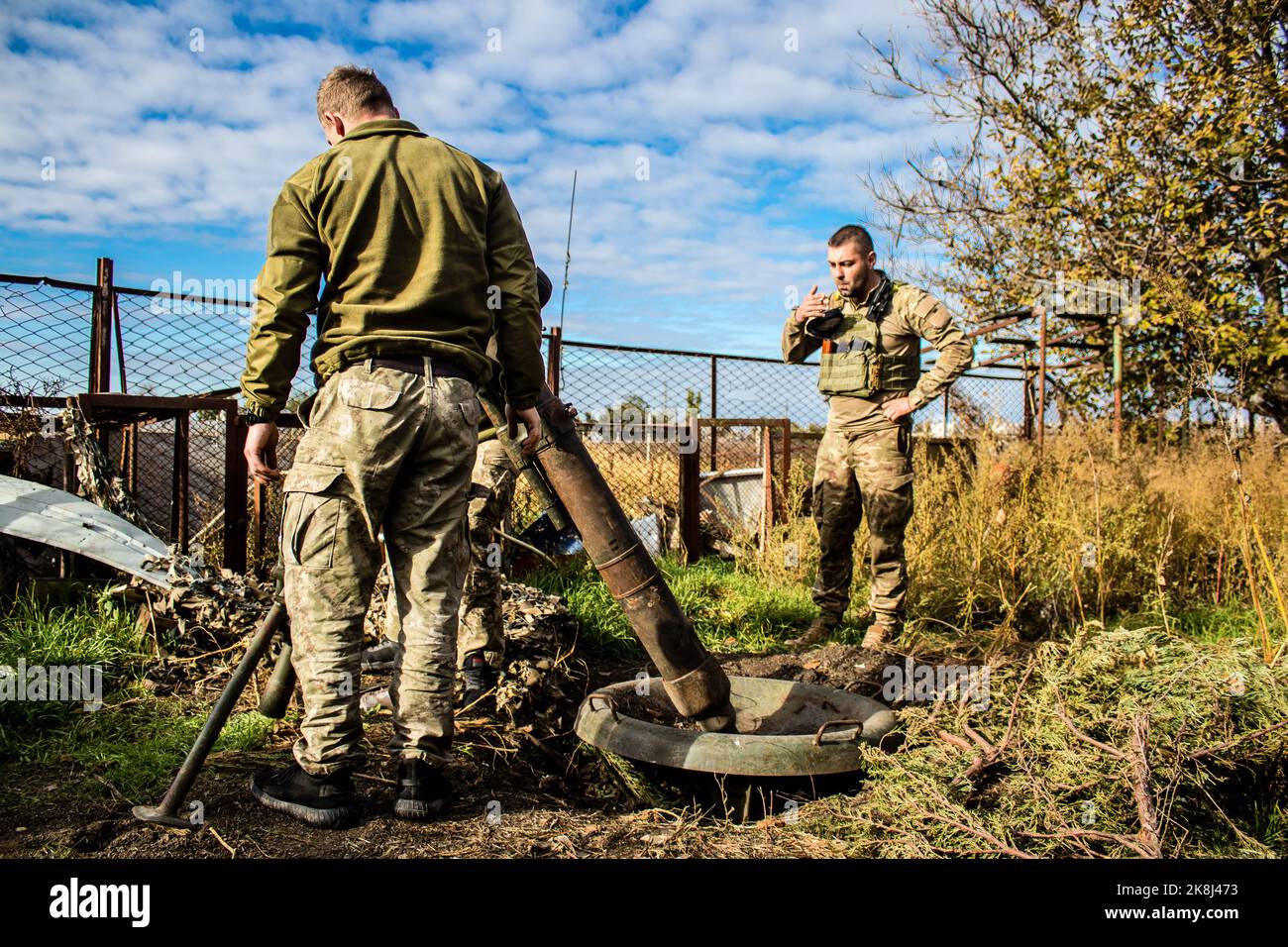 Ukrainian army infantry soldiers on the front line, they specialize in ...