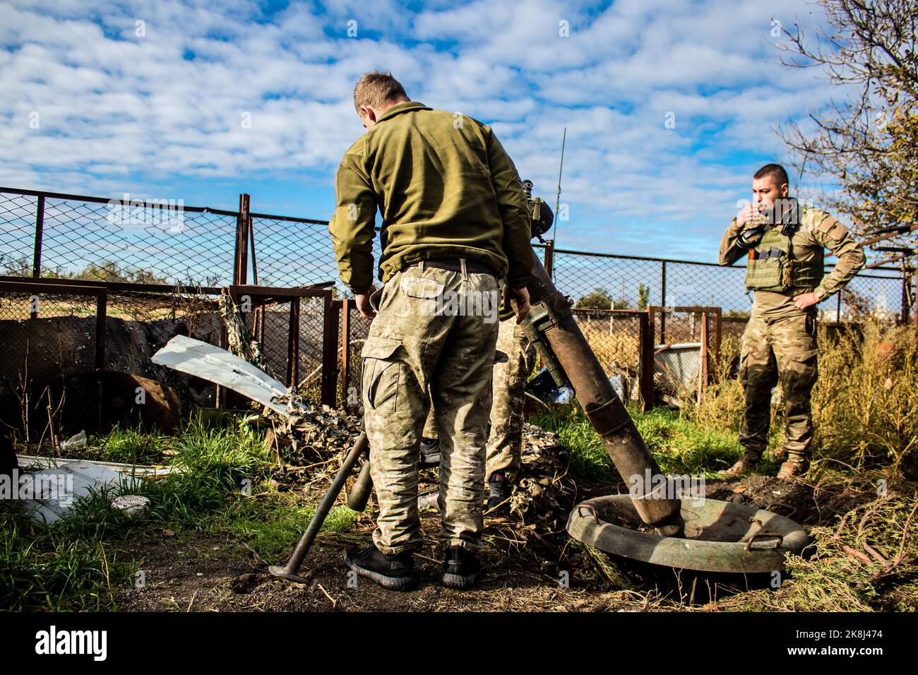 Ukrainian army infantry soldiers on the front line, they specialize in ...