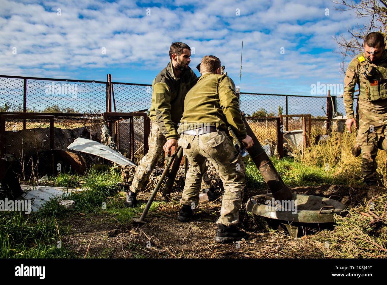 Ukrainian army infantry soldiers on the front line, they specialize in ...