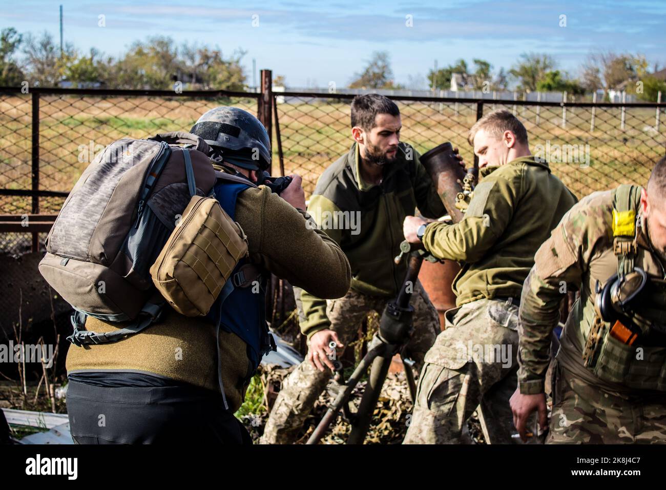 Ukrainian army infantry soldiers on the front line, they specialize in ...