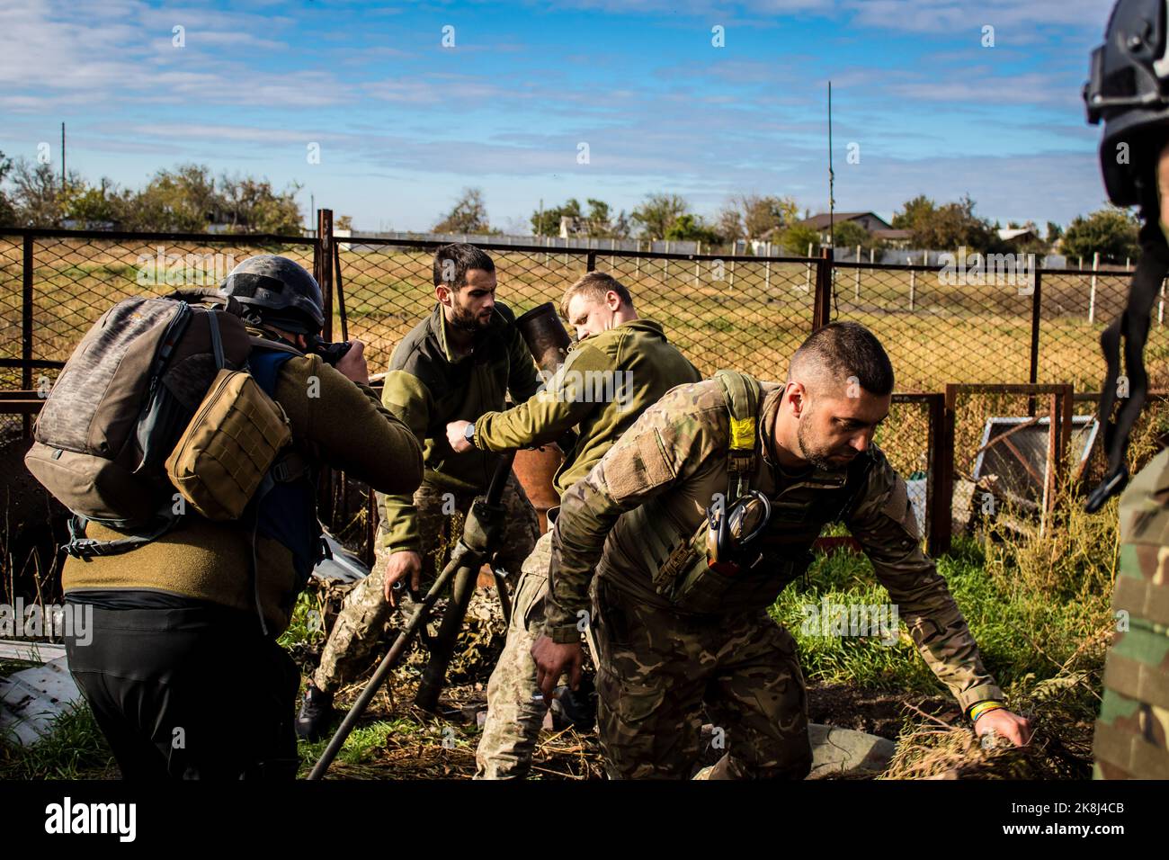 Ukrainian army infantry soldiers on the front line, they specialize in ...