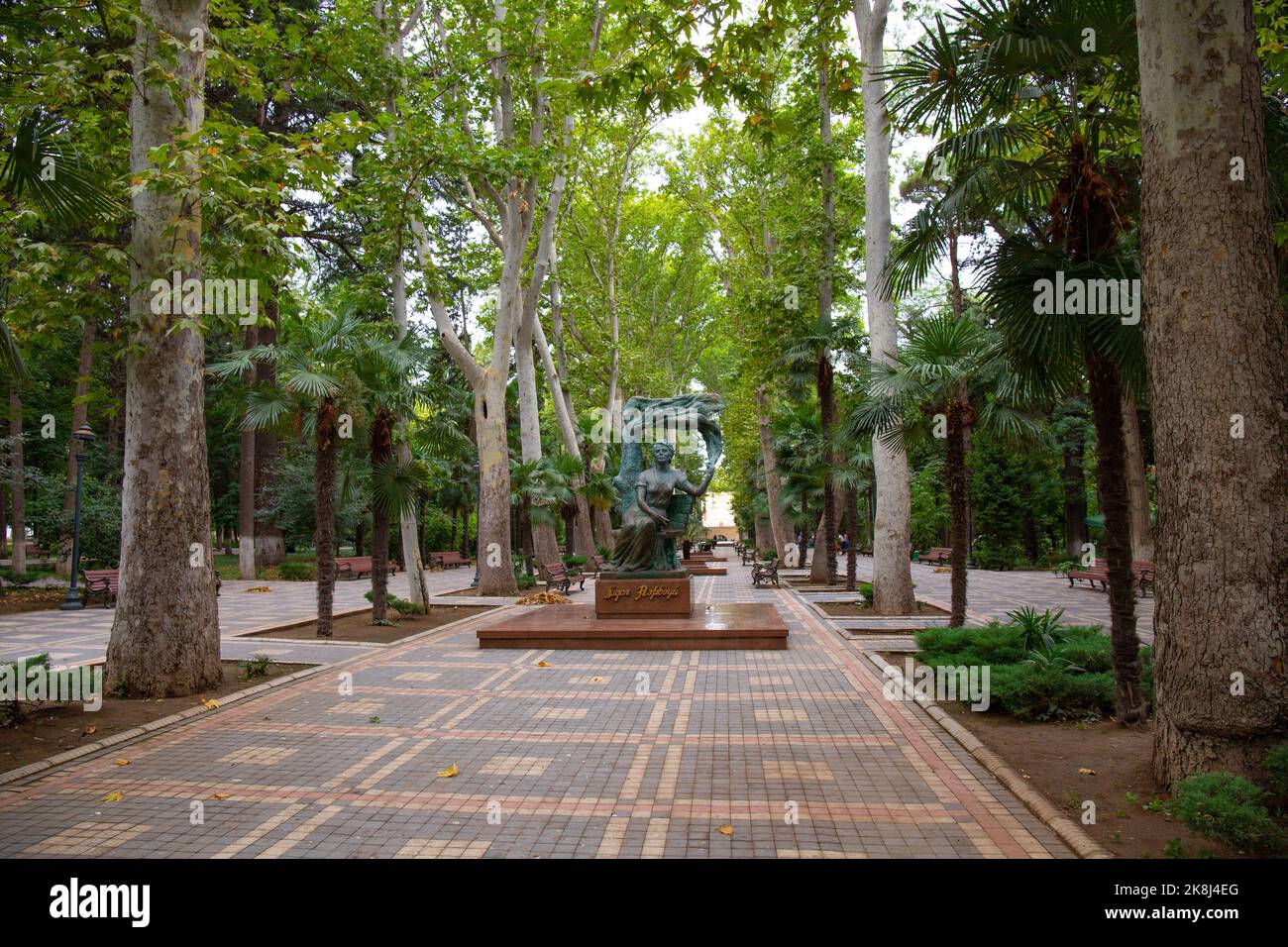 Ganja. Azerbaijan. 07.28.2021. Monument in the old Khan park Stock ...