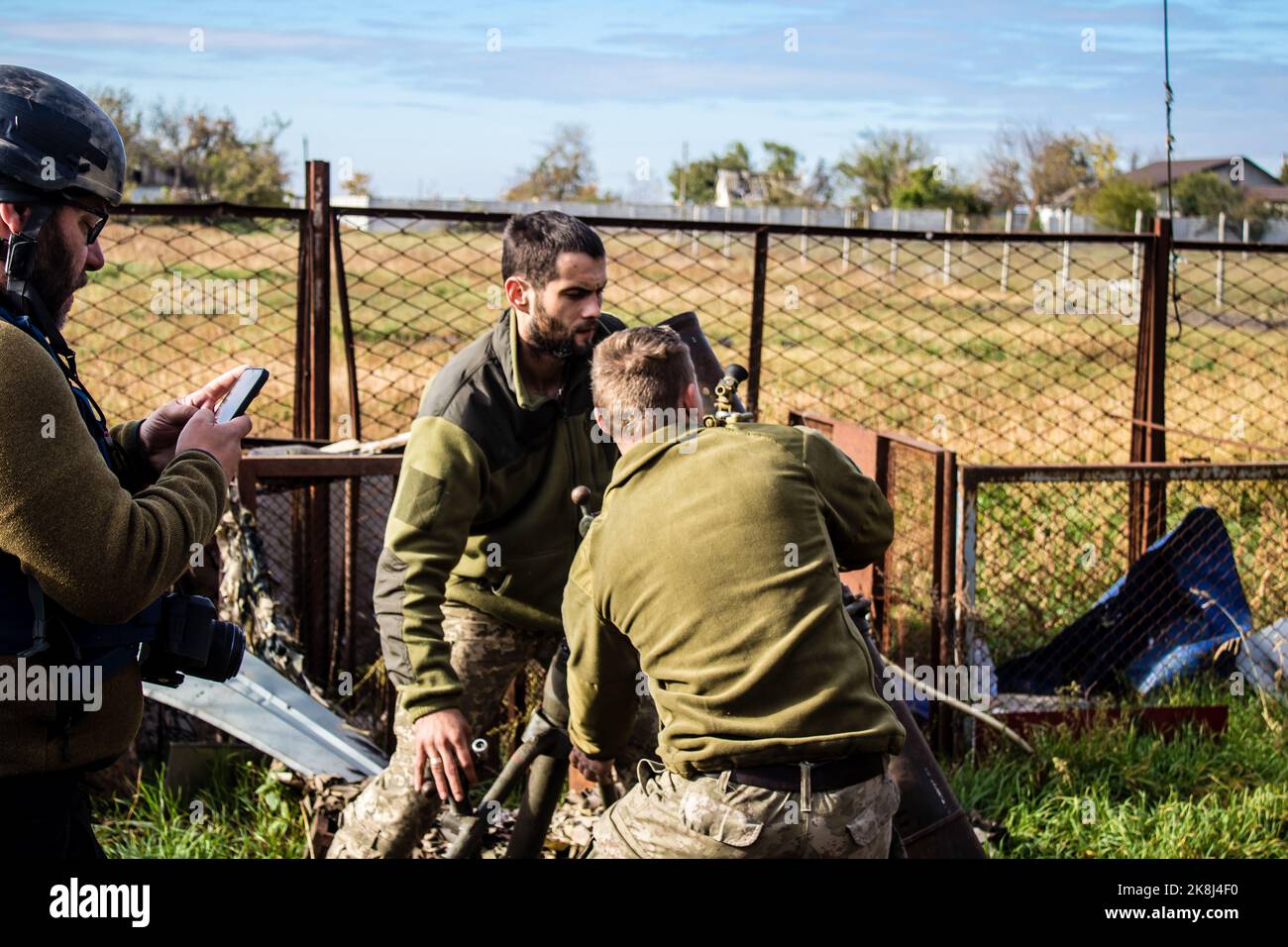 Ukrainian army infantry soldiers on the front line, they specialize in ...