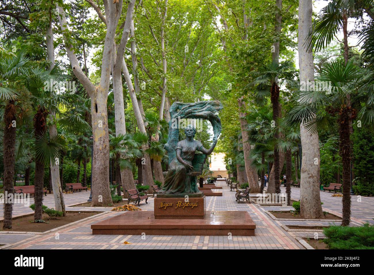 Ganja. Azerbaijan. 07.28.2021. Monument in the old Khan park Stock ...