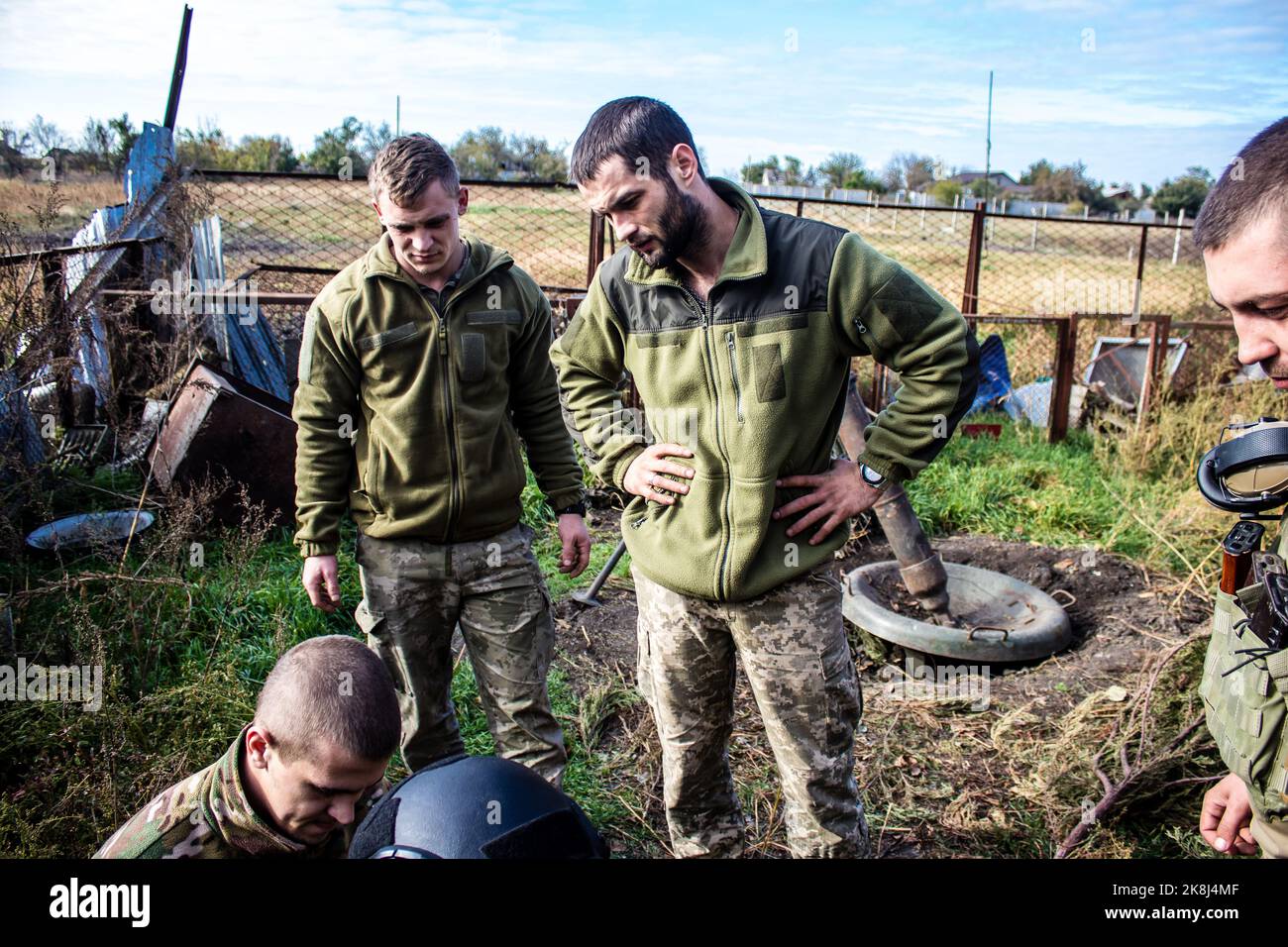 Ukrainian army infantry soldiers on the front line, they specialize in ...