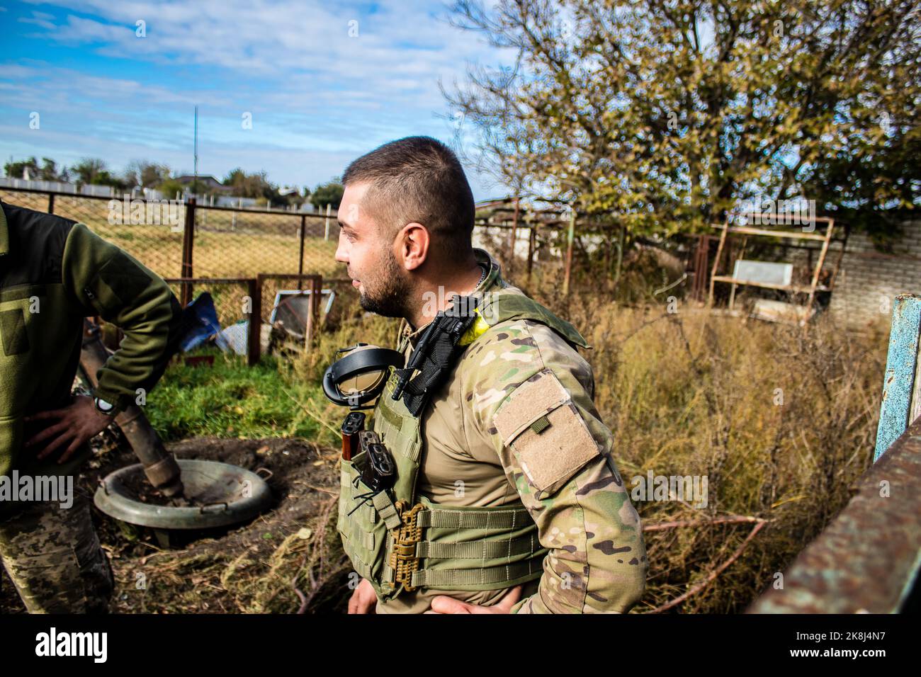 Ukrainian army infantry soldiers on the front line, they specialize in ...