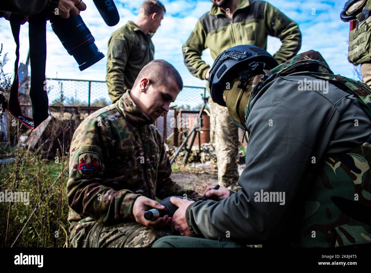 Ukrainian army infantry soldiers on the front line, they specialize in ...