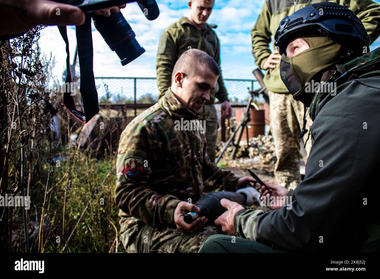 Ukrainian army infantry soldiers on the front line, they specialize in ...