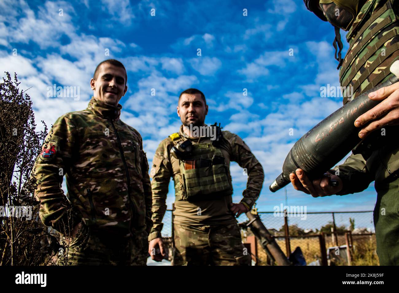 Ukrainian army infantry soldiers on the front line, they specialize in ...