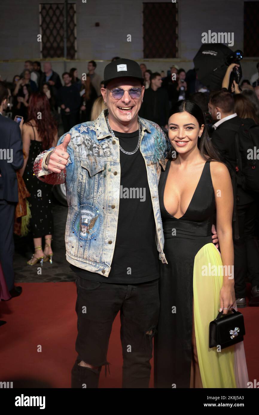 Rome, Italy - October 23, 2022: The rapper Clementino and Martina ...