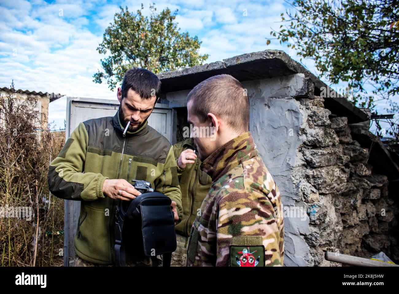 Ukrainian army infantry soldiers on the front line, they specialize in ...
