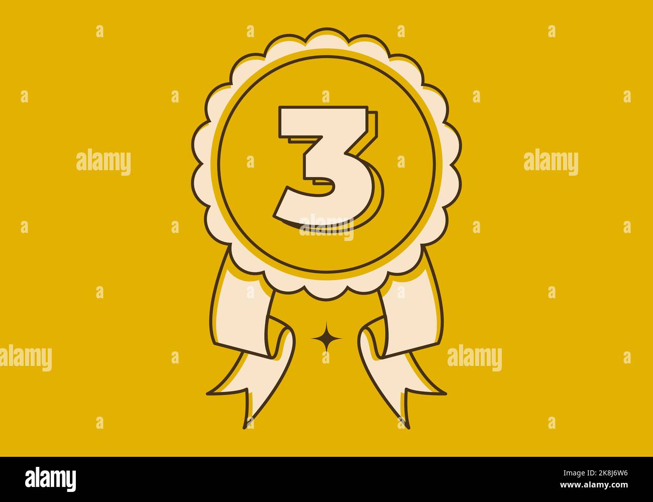 Retro frame illustration design with a number three in it Stock Vector ...