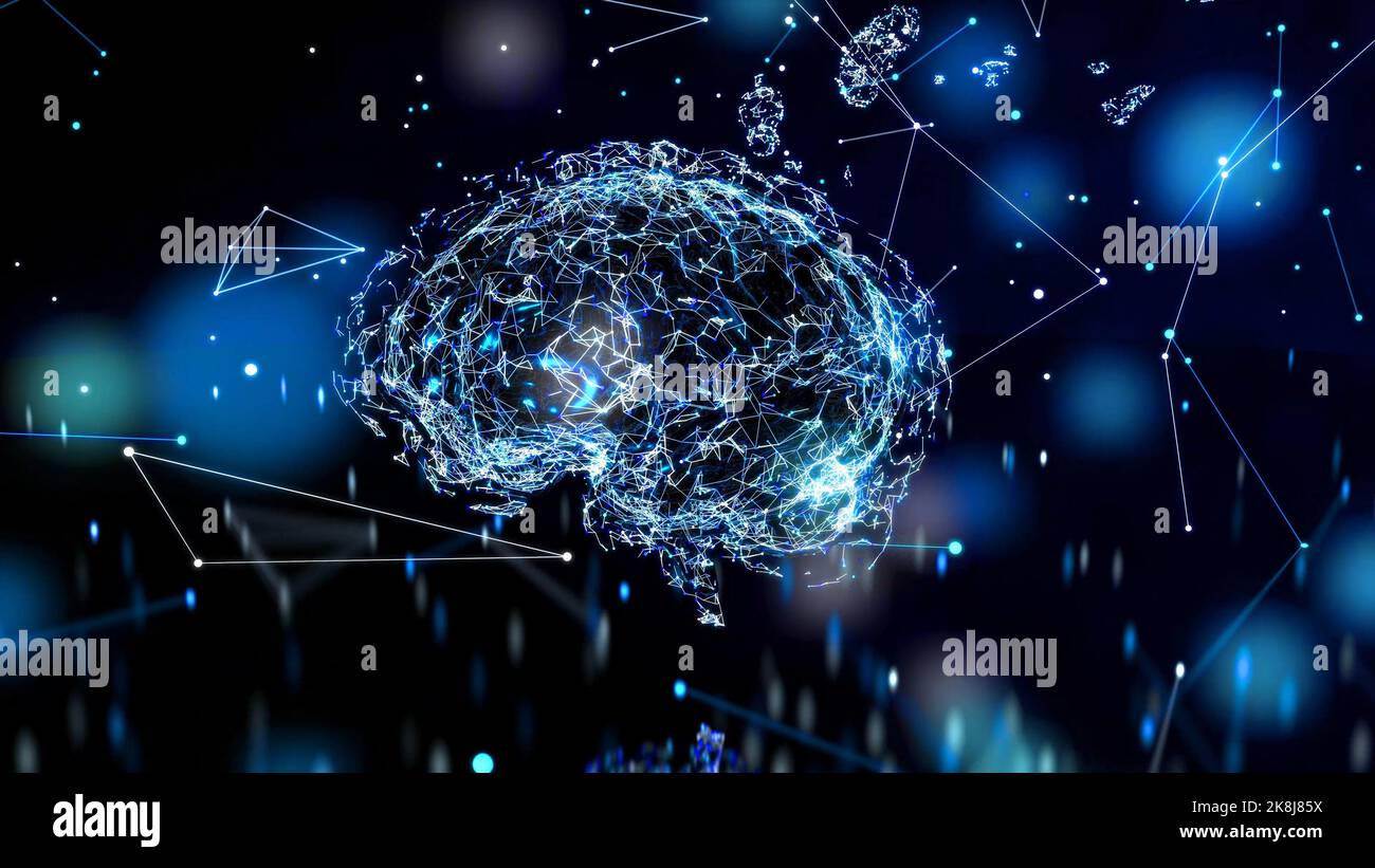 3D abstract art of a brain motion design Stock Photo - Alamy