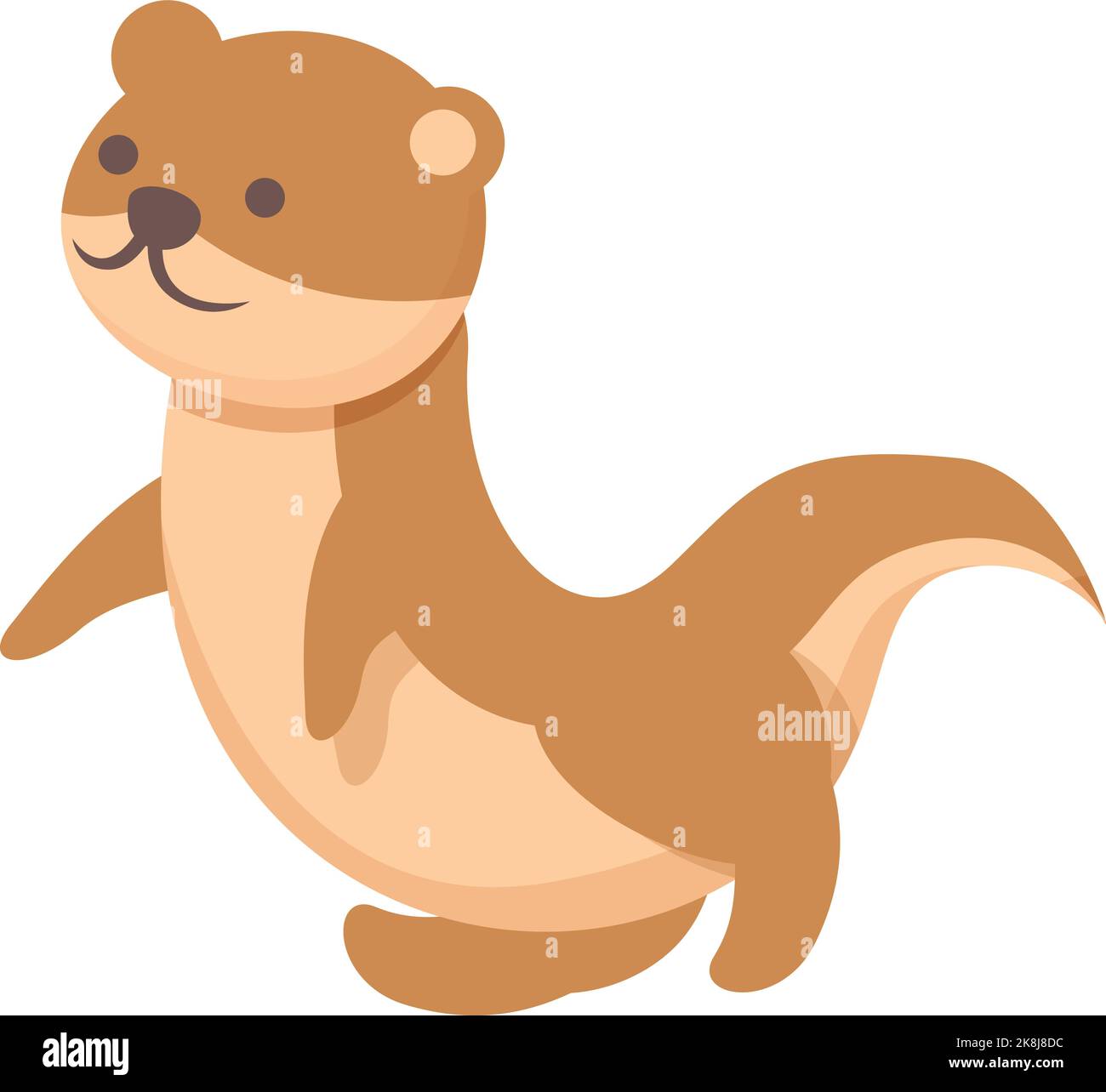 Funny animal icon cartoon vector. Weasel ermine. Cute stoat Stock ...