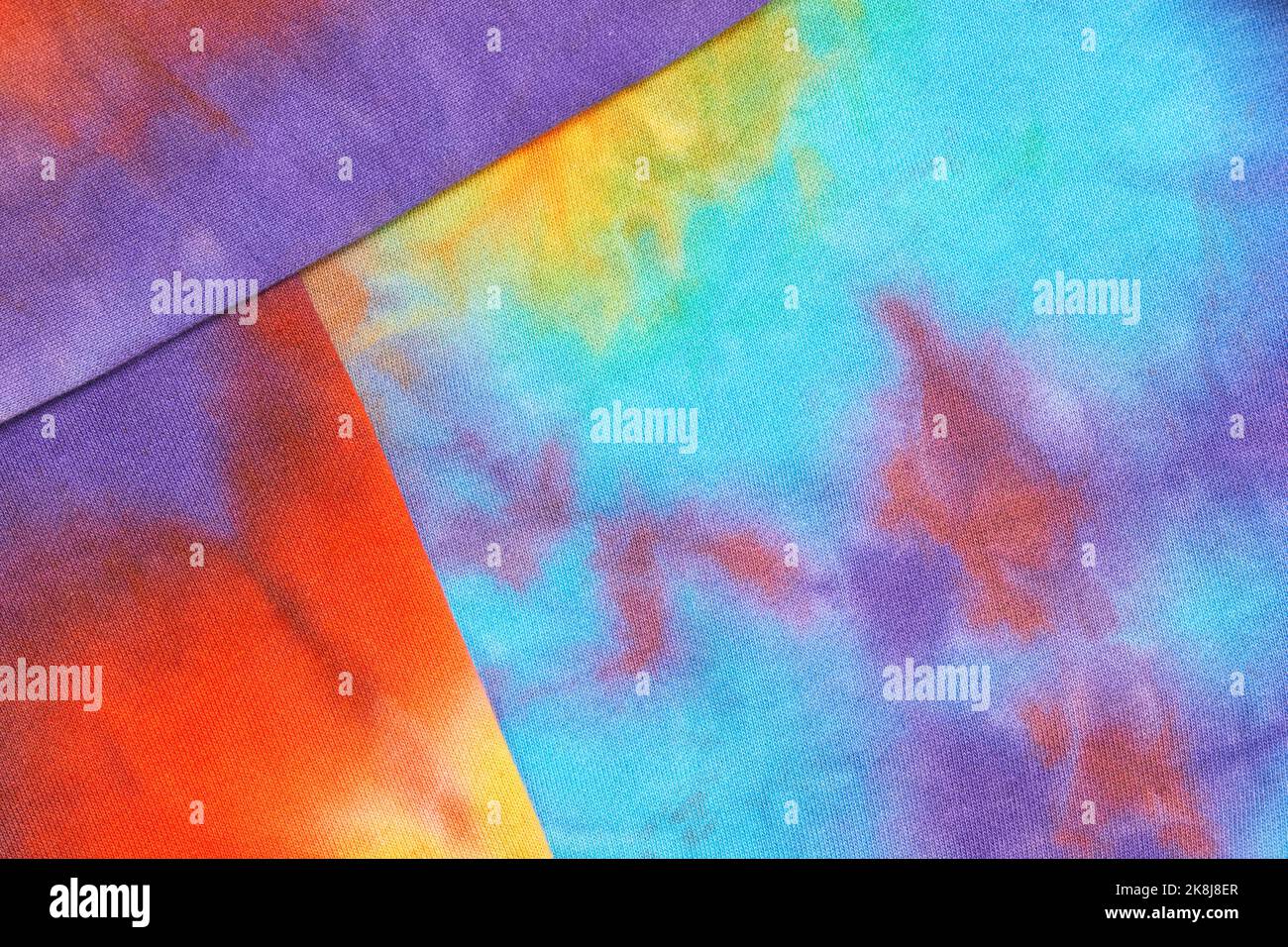 Abstract tie dye multicolor fabric cloth Boho pattern texture Stock ...