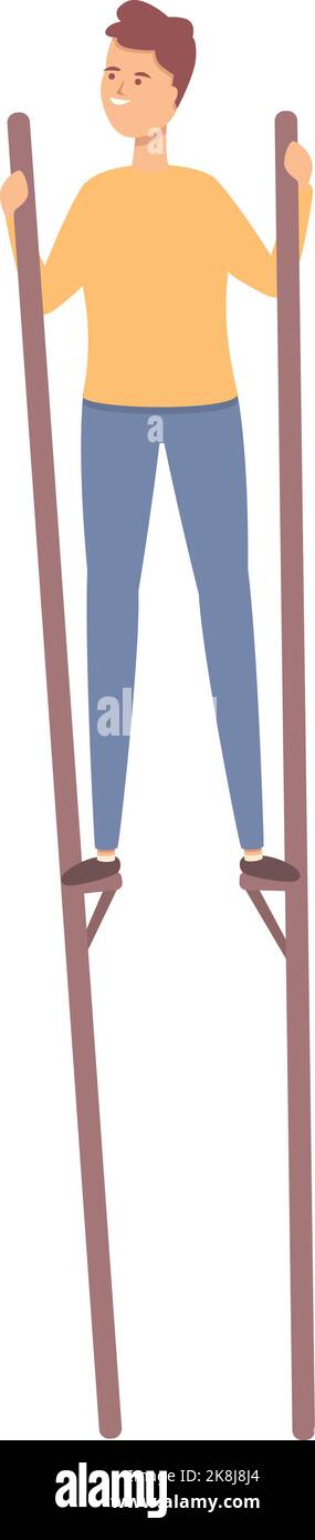 Boy stilt icon cartoon vector. Circus walker. Street man Stock Vector ...
