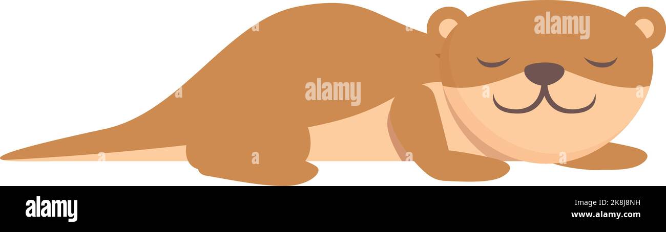 Sleeping weasel icon cartoon vector. Stoat animal. Cute mink Stock ...