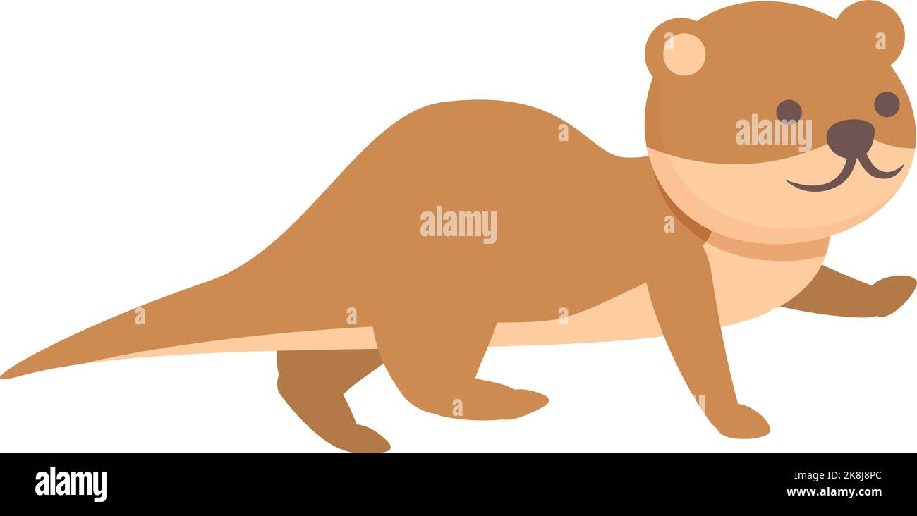 Walking weasel icon cartoon vector. Stoat animal. Cute mink Stock ...