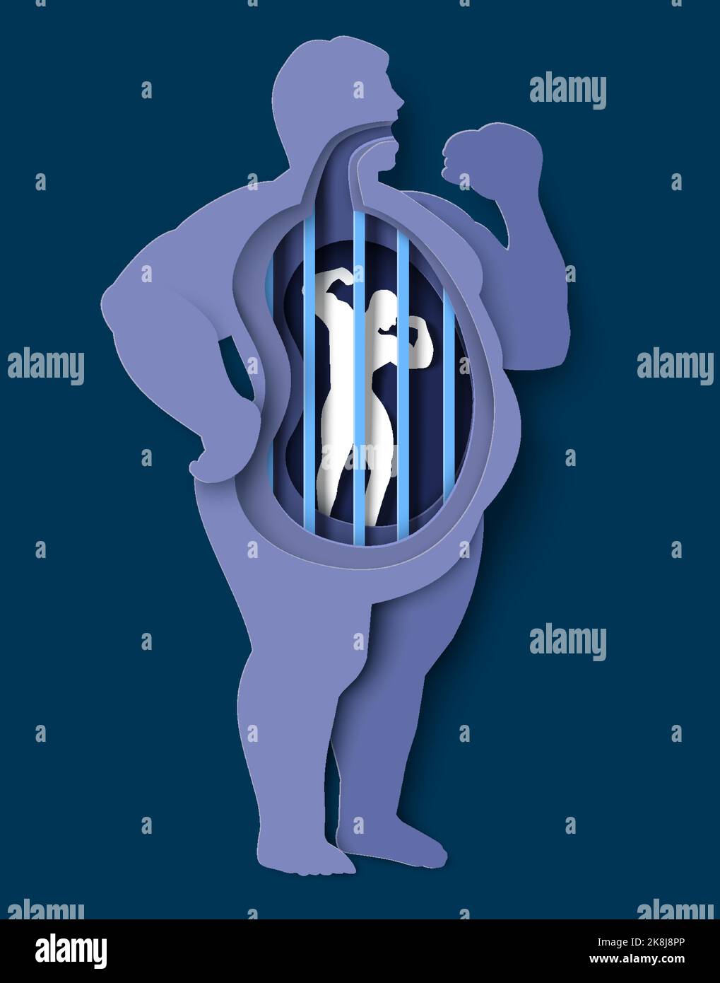 Fat body weight loss to slim man vector Stock Vector Image & Art - Alamy