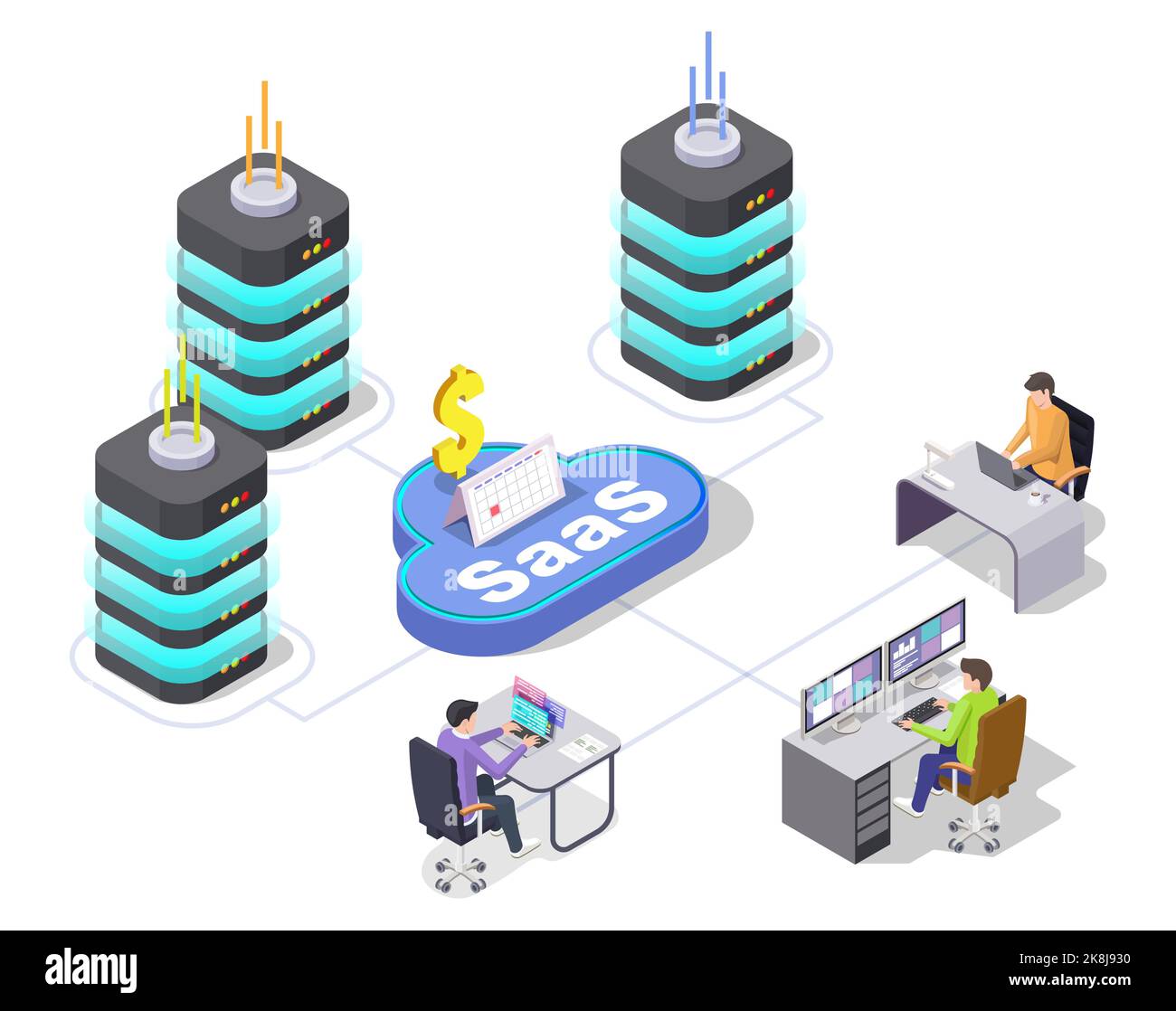 SAAS 3d vector software as service concept Stock Vector Image & Art - Alamy