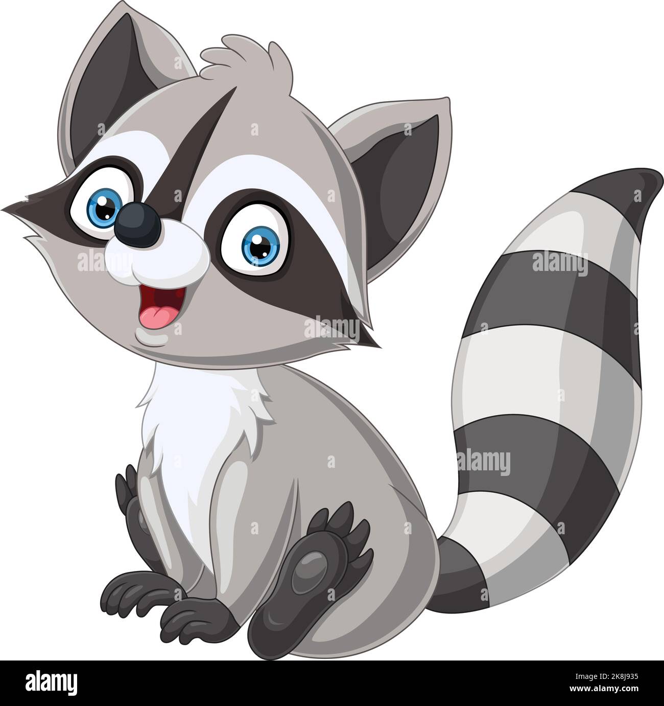 Cartoon cute baby raccoon sitting Stock Vector Image & Art - Alamy