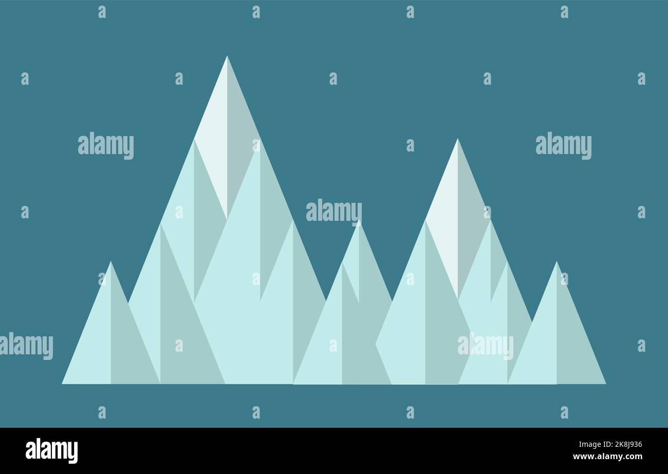 abstract mountains and winter trees made with triangles. Vector ...