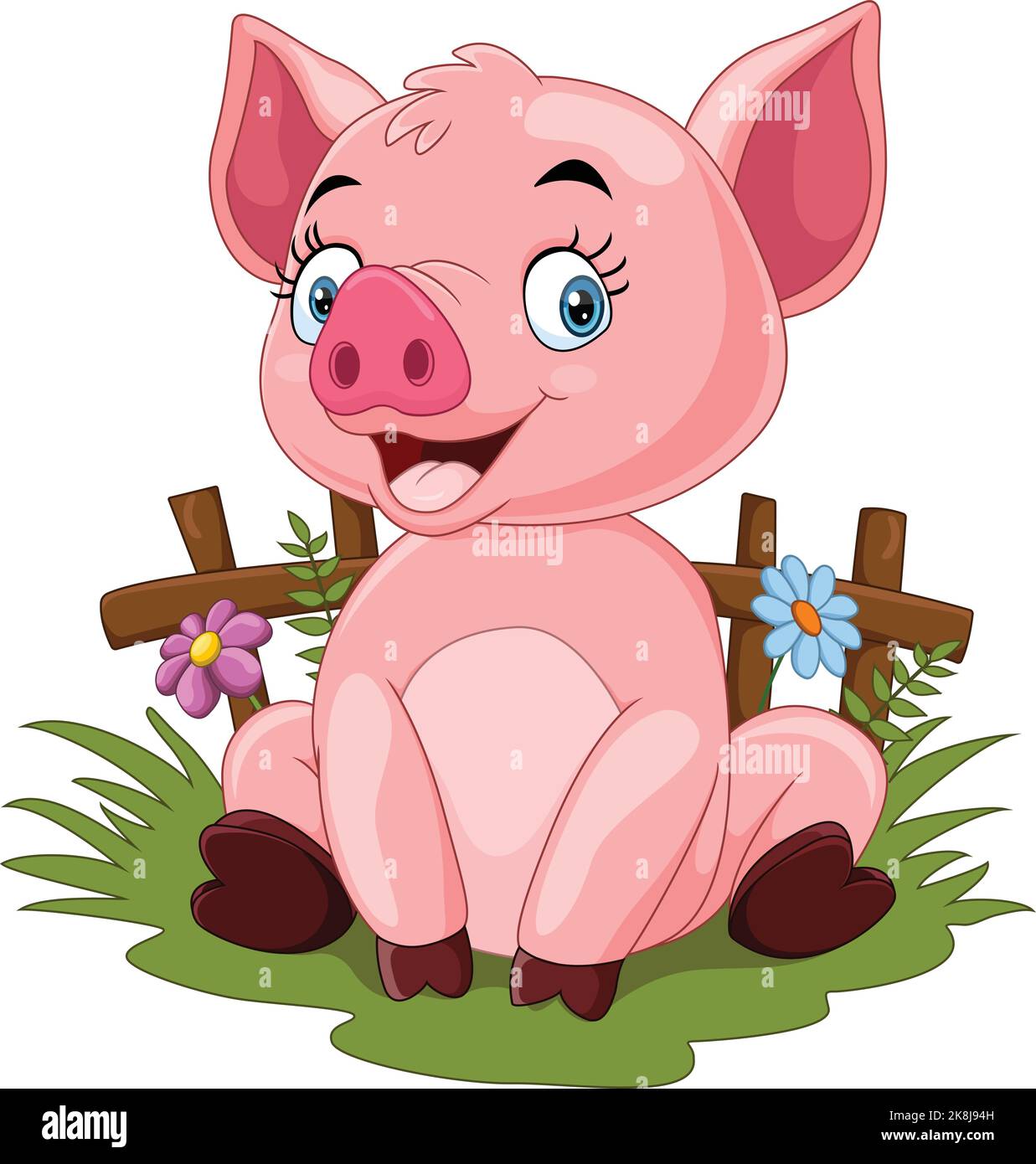 Pig cartoon sitting hi-res stock photography and images - Alamy