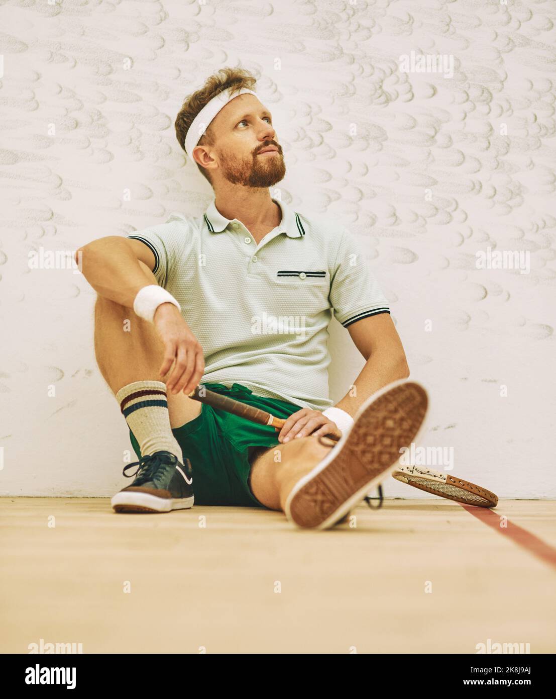 Get back up and give it your best shot. a young man taking a break ...