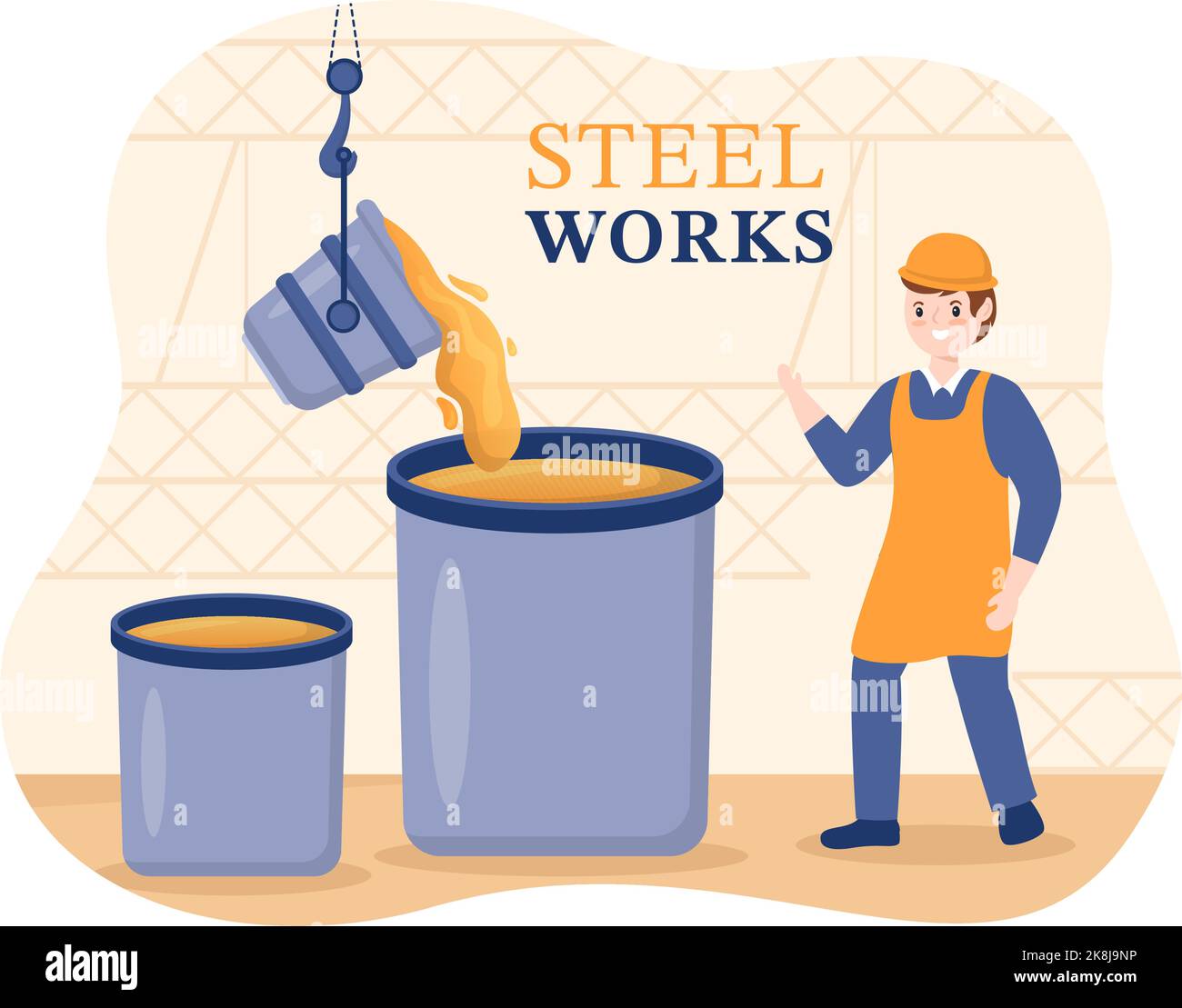 Steelworks with Resource Mining, Smelting of Metal in Big Foundry and ...