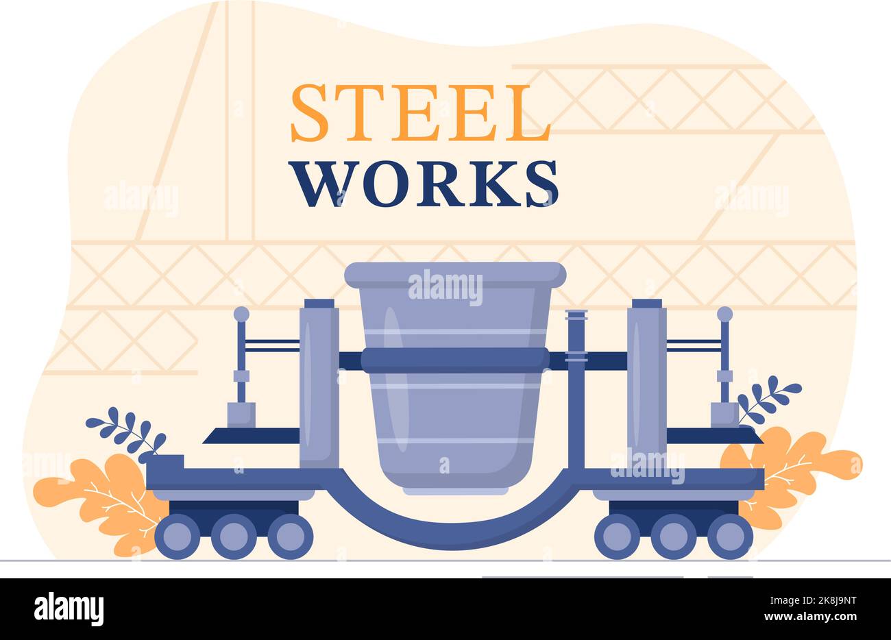 Steelworks with Resource Mining, Smelting of Metal in Big Foundry and ...