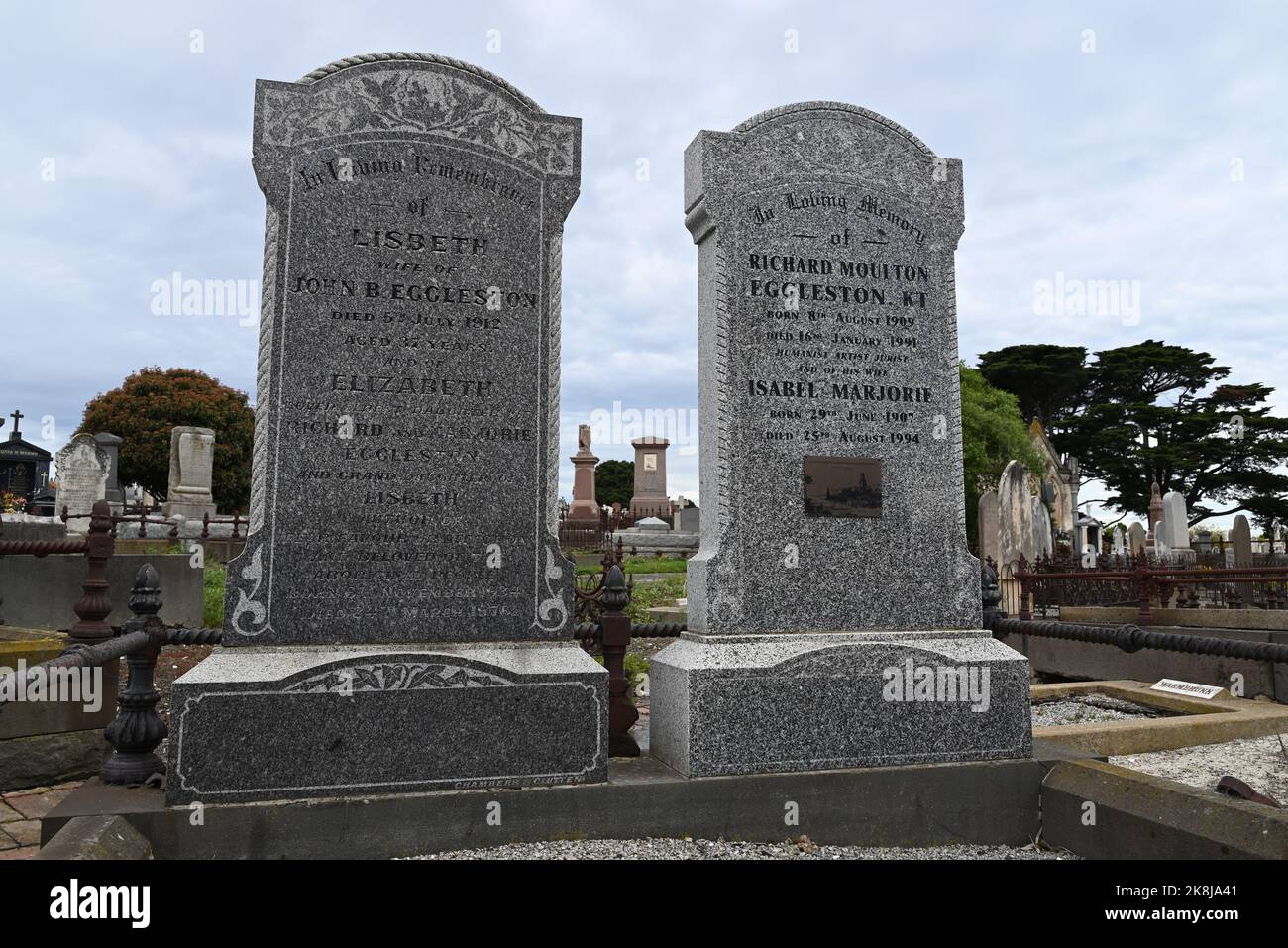 Graves of the Eggleston's, notably Sir Richard Moulton Eggleston and ...