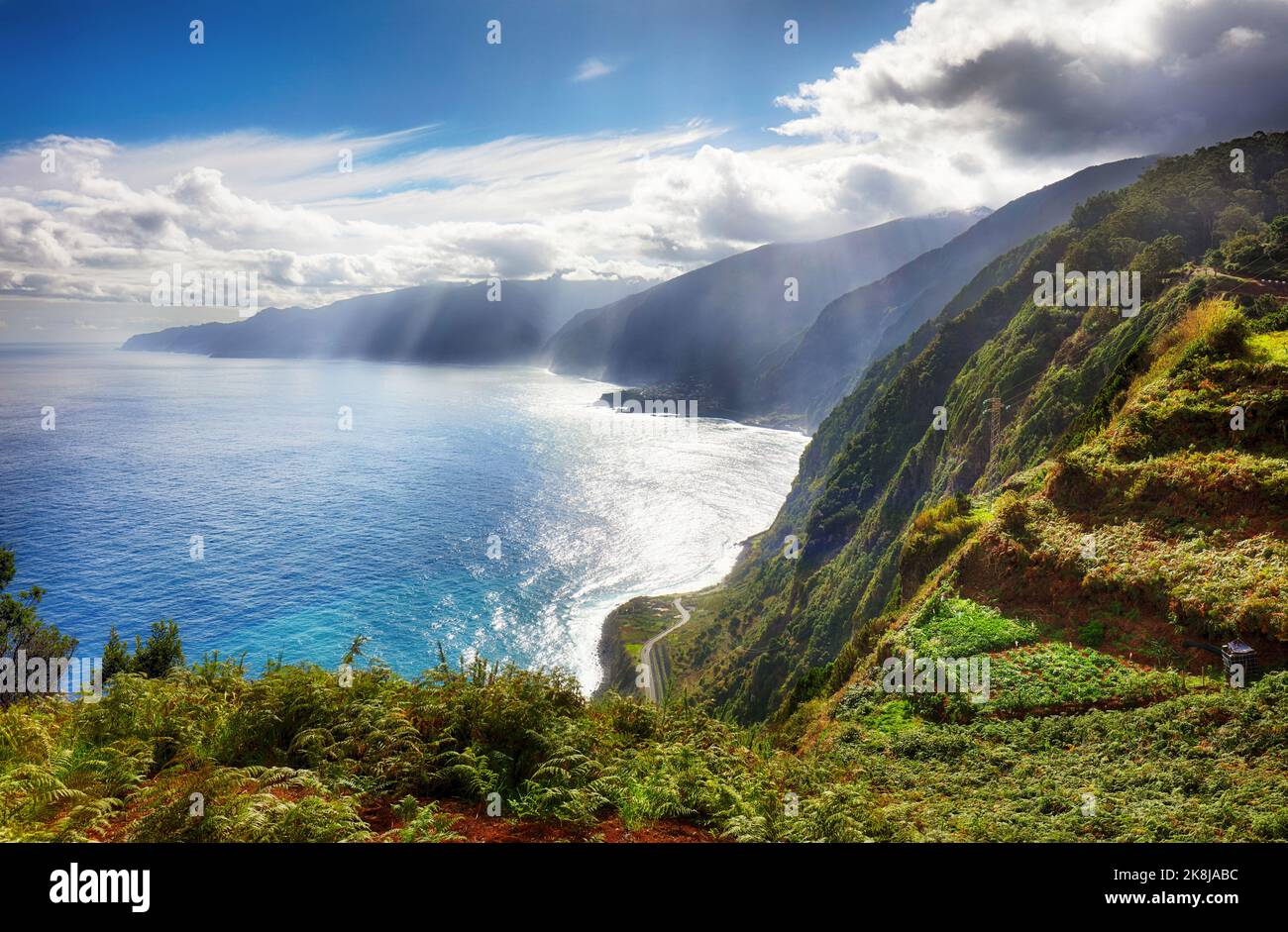 View from Miradouro da Eira da Achada in Ribeira da Janela in Madeira ...