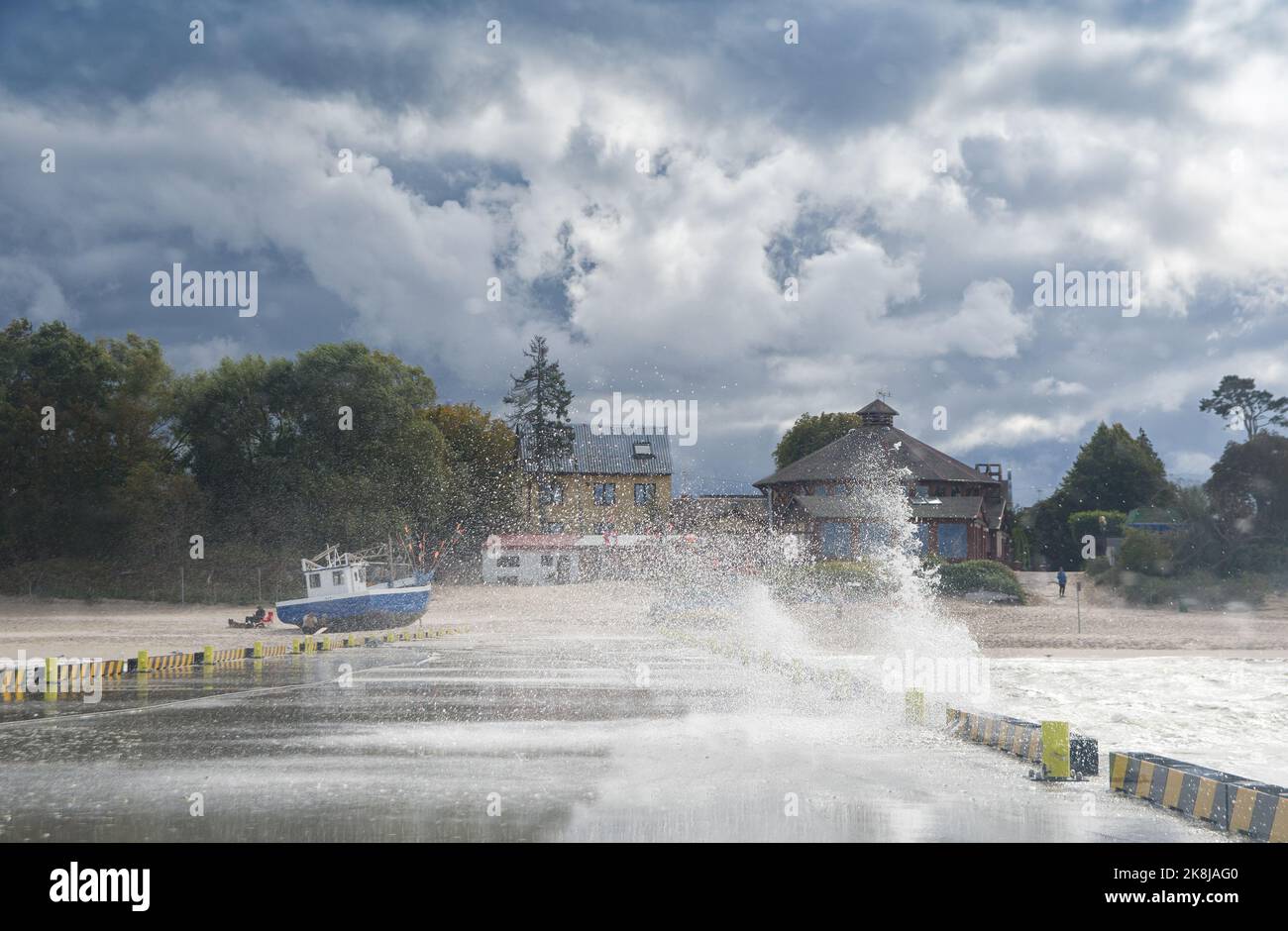 Storm at sea, Baltic coast, Niechorze, Poland Stock Photo - Alamy