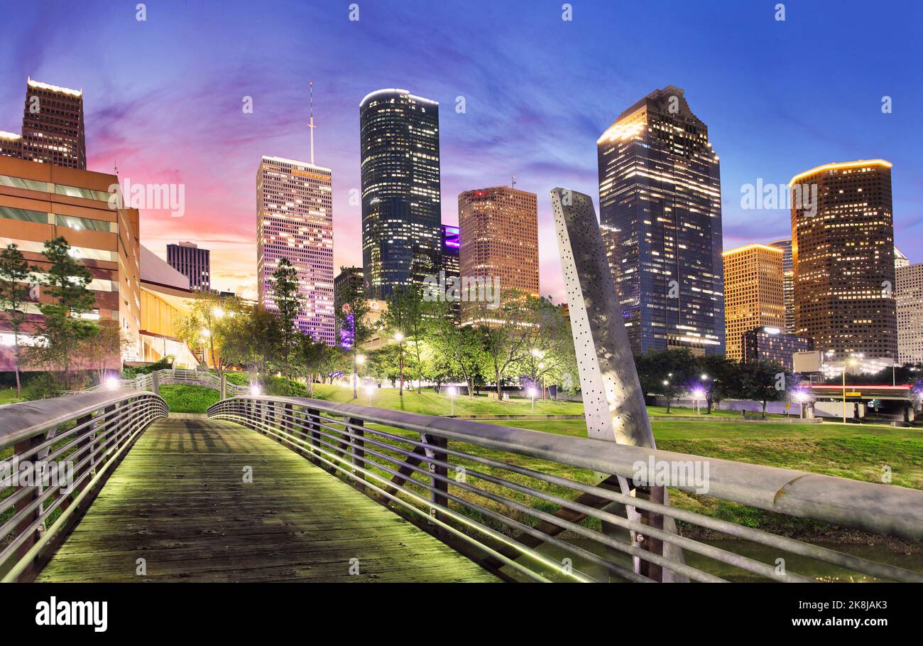 Houston downtown sunset hi-res stock photography and images - Alamy