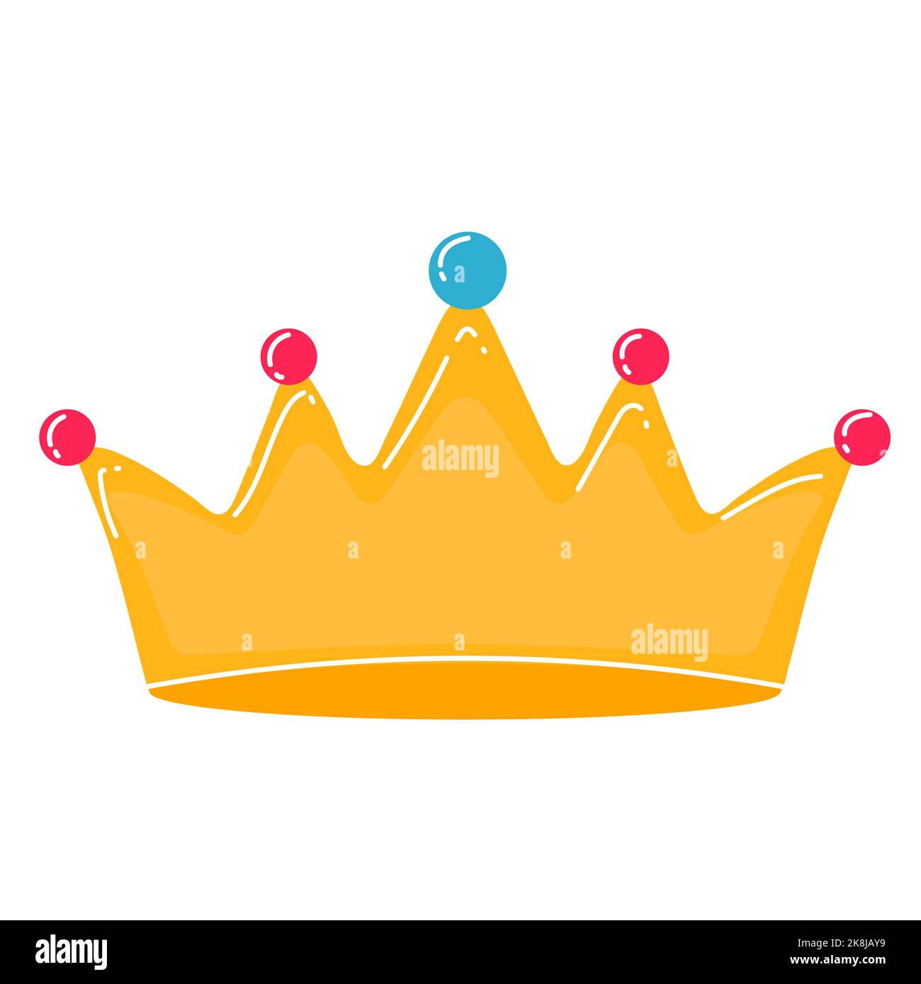 yellow crown on a white background. comic pencil drawing. raster image ...