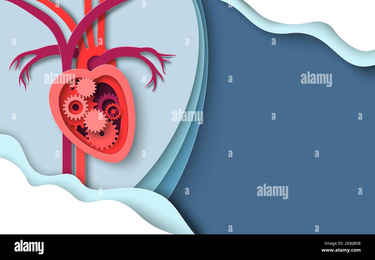 Heart gear mechanism vector cardiology 3d poster Stock Vector Image ...