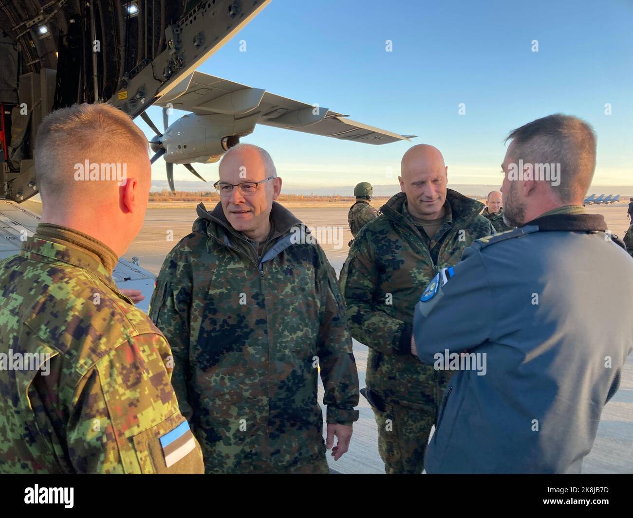24 October 2022, Estonia, Ämari: Vice Admiral Jan Christian Kaack (2nd ...
