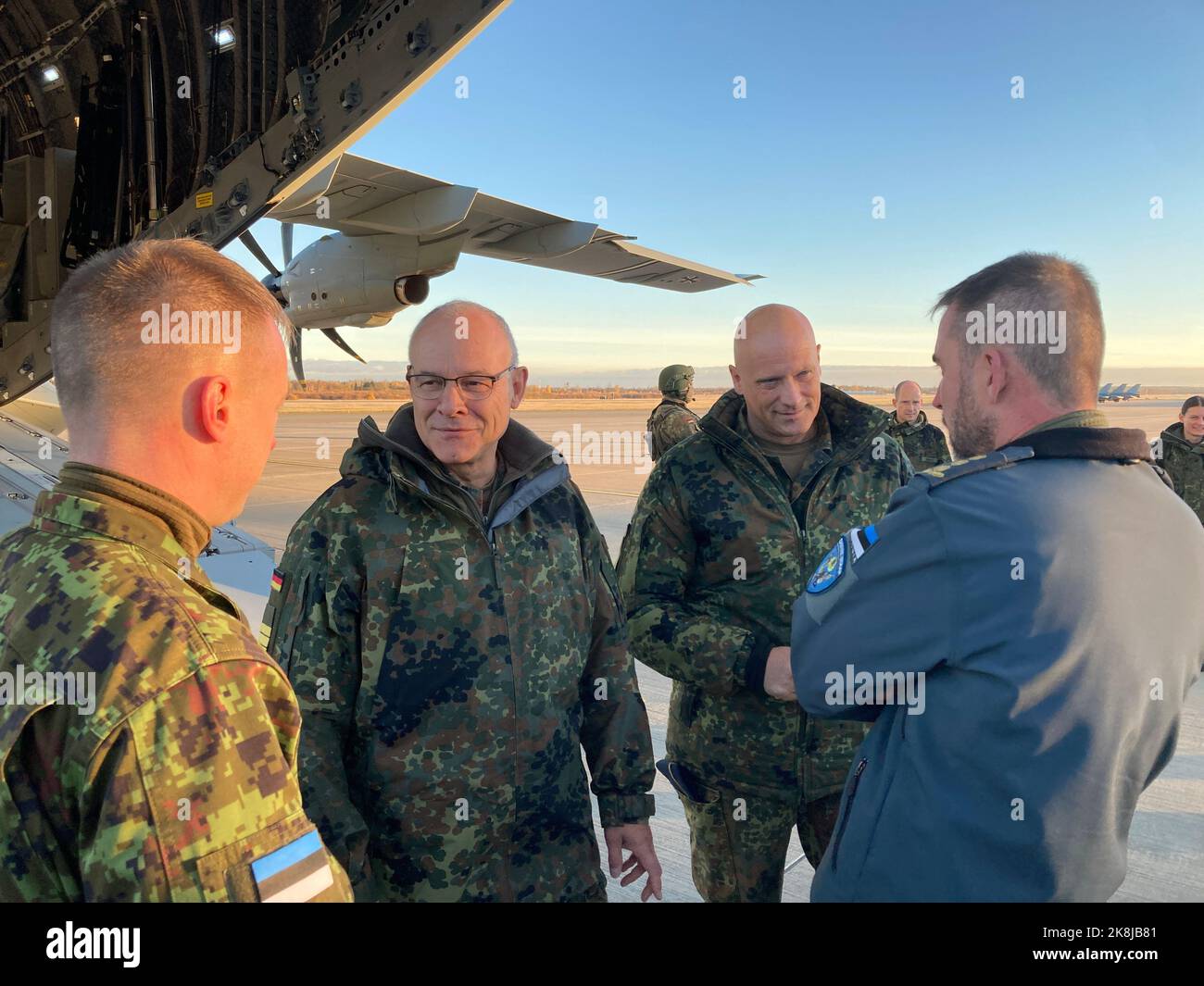 24 October 2022, Estonia, Ämari: Vice Admiral Jan Christian Kaack (2nd ...