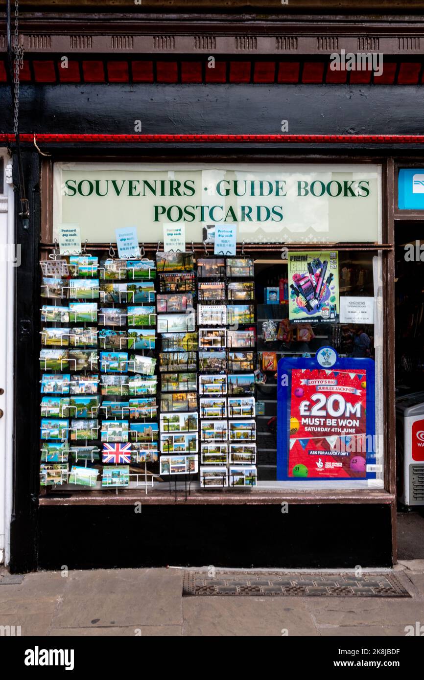 A small shop selling postcards and souvenirs on Kings Parade, Cambridge ...