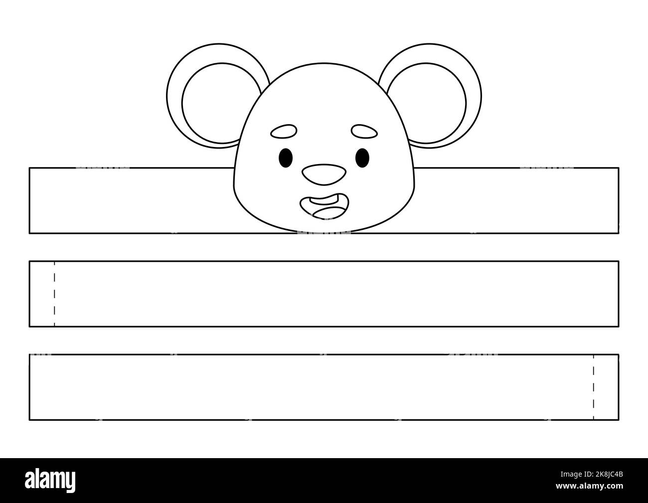 Printable mouse paper crown. Diy cut party ribbon template for birthday ...