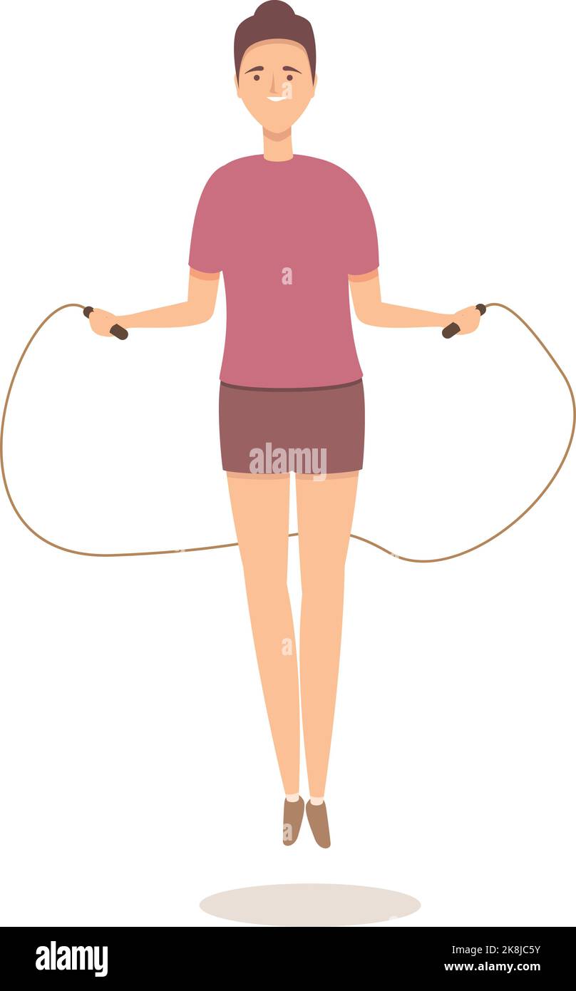 Training jump rope icon cartoon vector. Family sport. Exercise workout ...