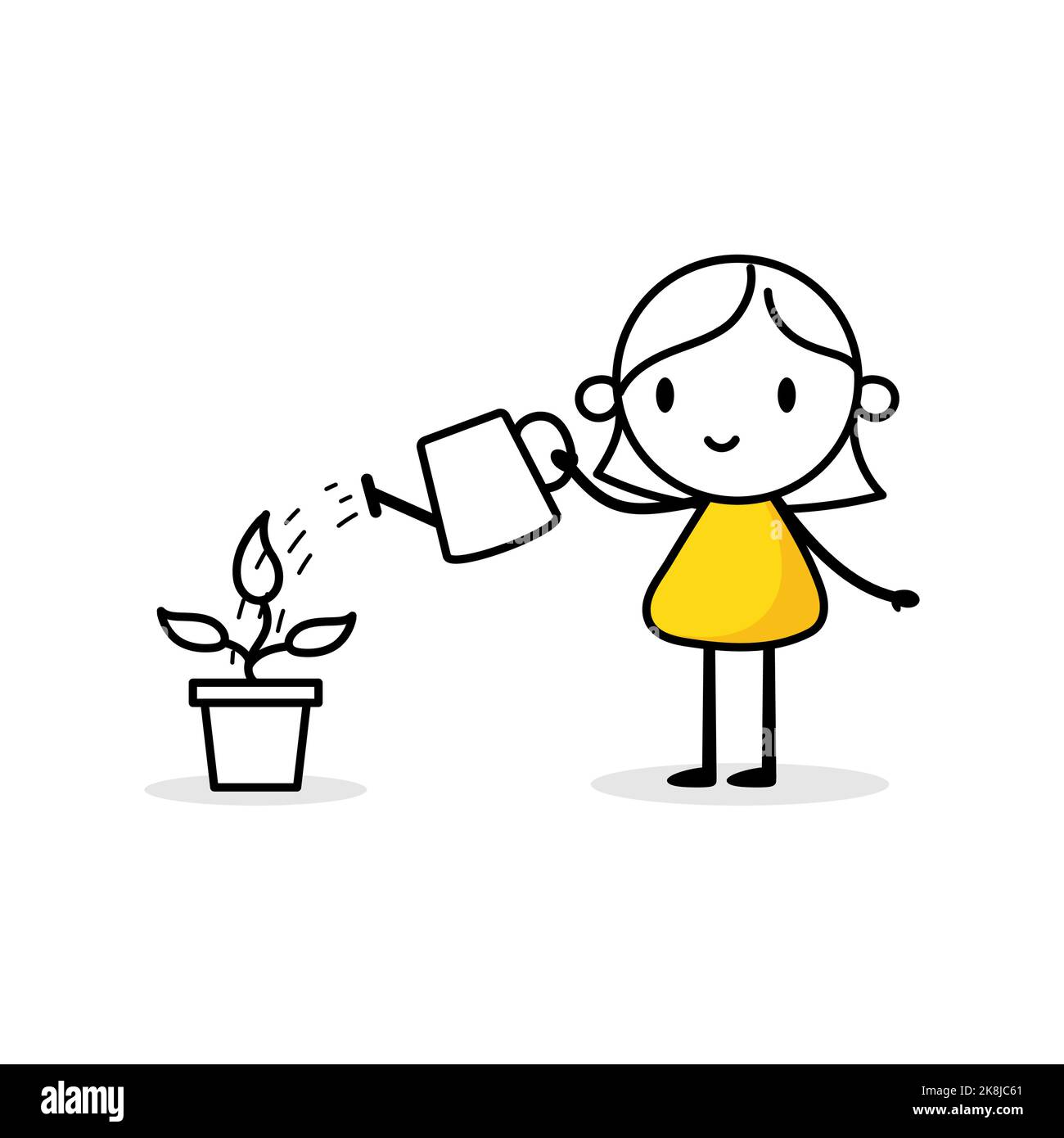 Watering Plants Drawing Easy
