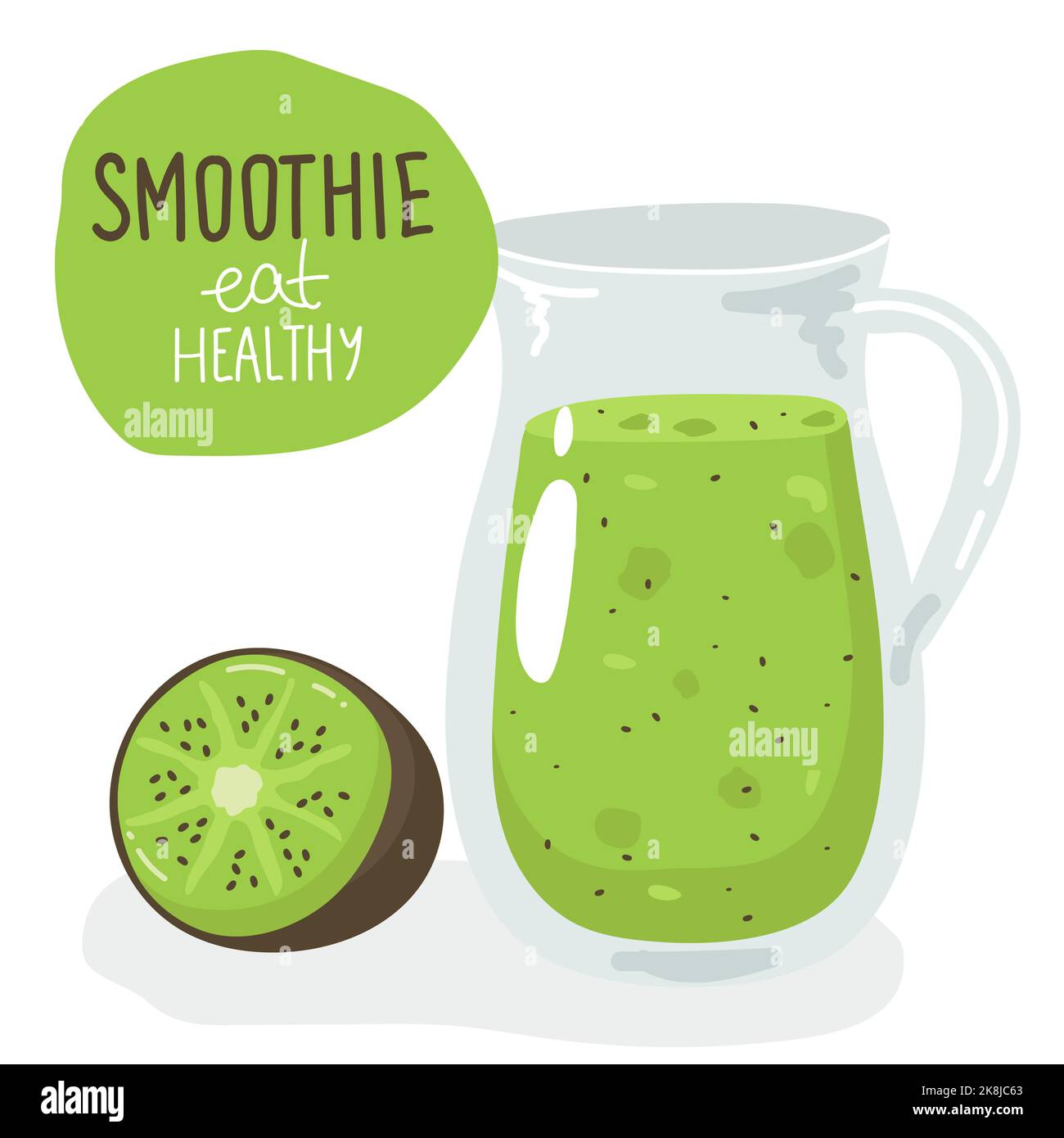 Template with hand drawn jar with smoothie in bright colors Stock ...