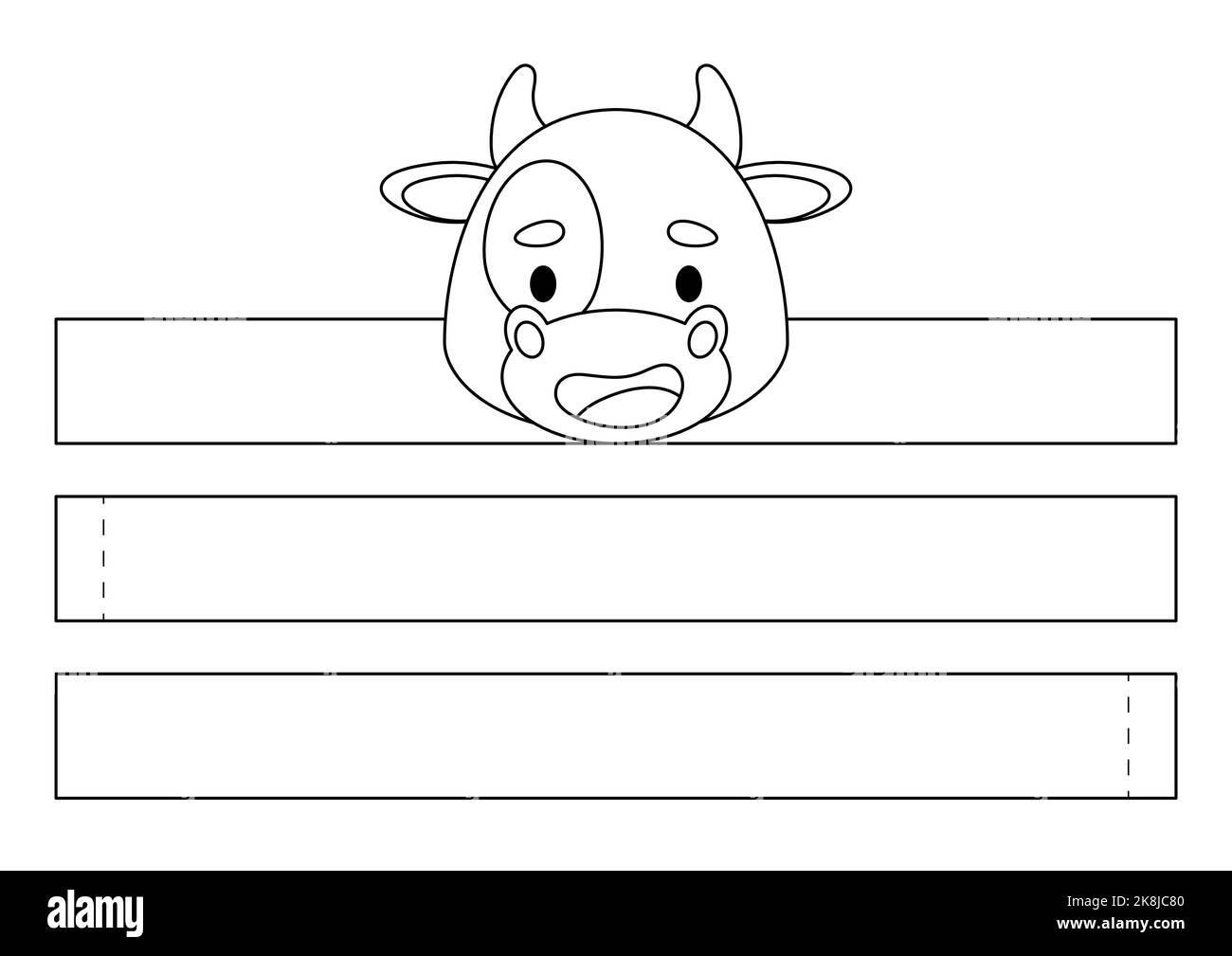 Printable cow paper crown. Diy cut party ribbon template for birthday ...