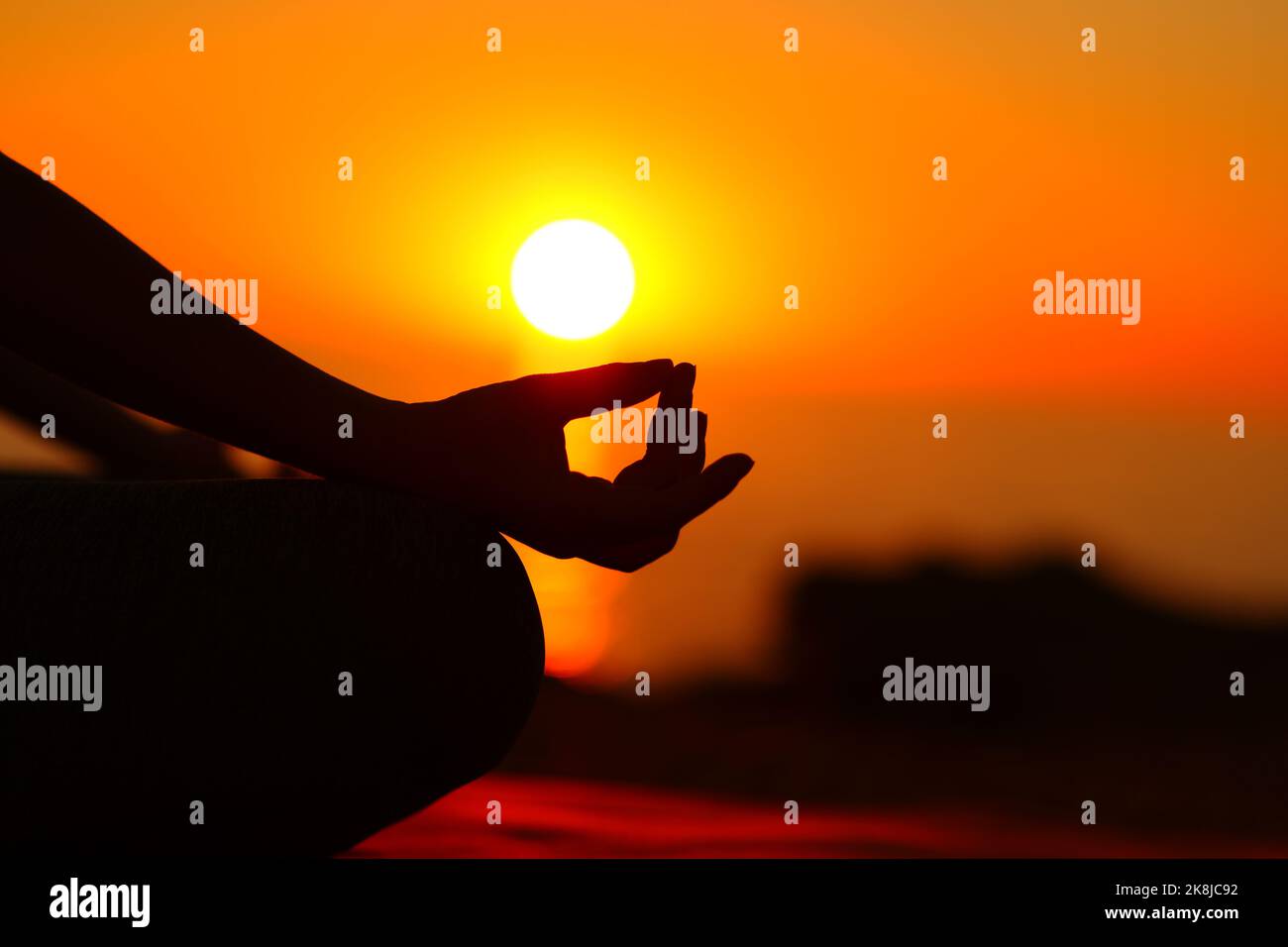 Woman yoga hand pose outside hi-res stock photography and images - Alamy