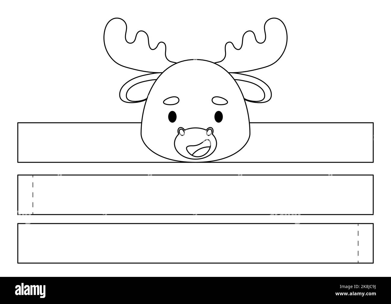 Printable moose paper crown. Diy cut party ribbon template for birthday ...