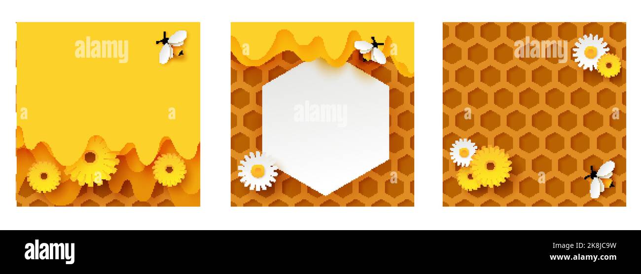 Honey abstract background for social network set Stock Vector Image ...