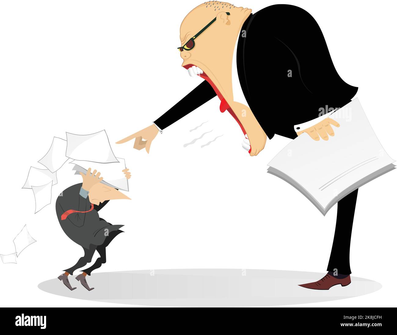 Angry boss . Angry chief scolds his employee Stock Vector Image & Art ...