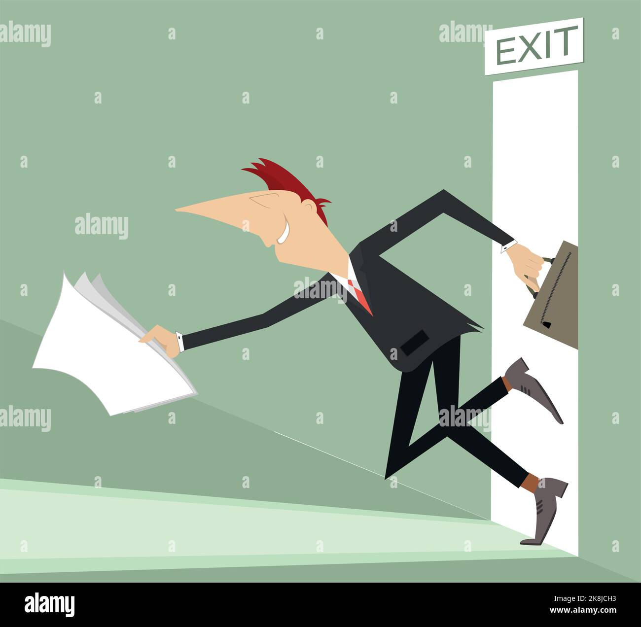 Running man with papers and bag Stock Vector Image & Art - Alamy